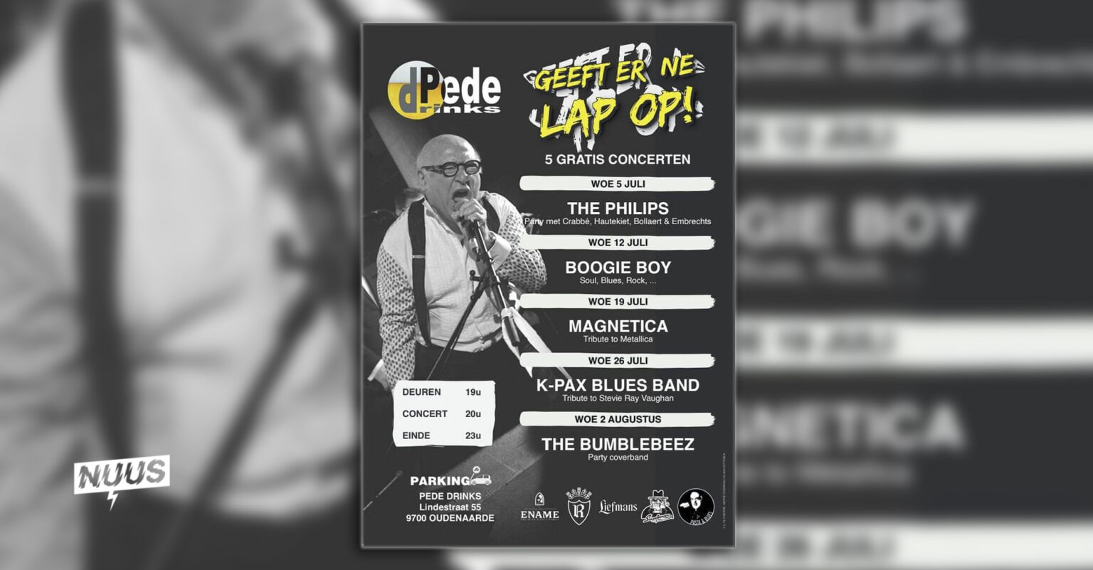 Vijf Gratis Concerten Pede Drinks In Oudenaarde Vanaf Woensdag 5 Juli “pede Drinks Geeft Er Een